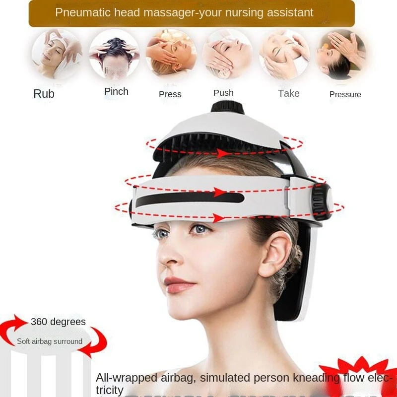 Wireless Brain Massager Brain Relaxed Barometric Music Helmet Massage ...