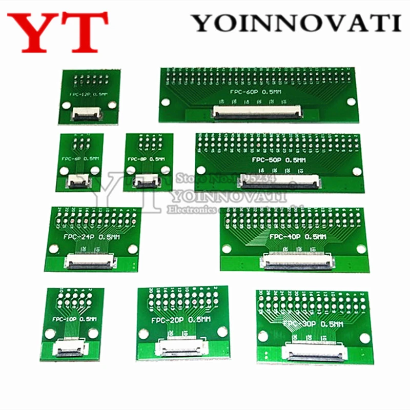 FPC FFC 0.5MM 피치 케이블 전송 변환 보드 DIY PCB 보드 6P/8P/10P/20P/30P/40P/60P|반도체 집적회로| - AliExpress