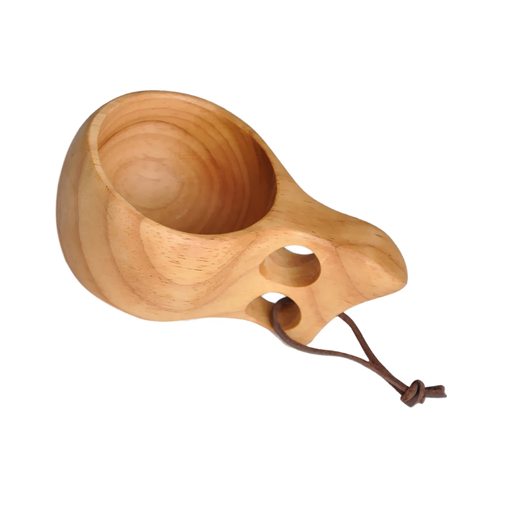 Handmade-Rubber-Wood-Drinking-Cup-with-2-Hole-Grips-for-Coffee-Tea-Milk ...