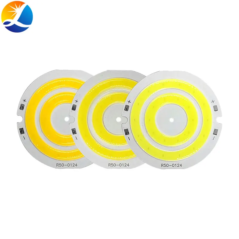 3V LED Light 50mm Diameter Round COB Chip Double Ring LED Lamp 3.7V 5W ...