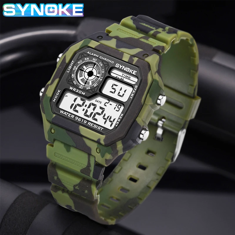 Synoke Sport Watch Men Waterproof Camouflage Military Watches For Men ...