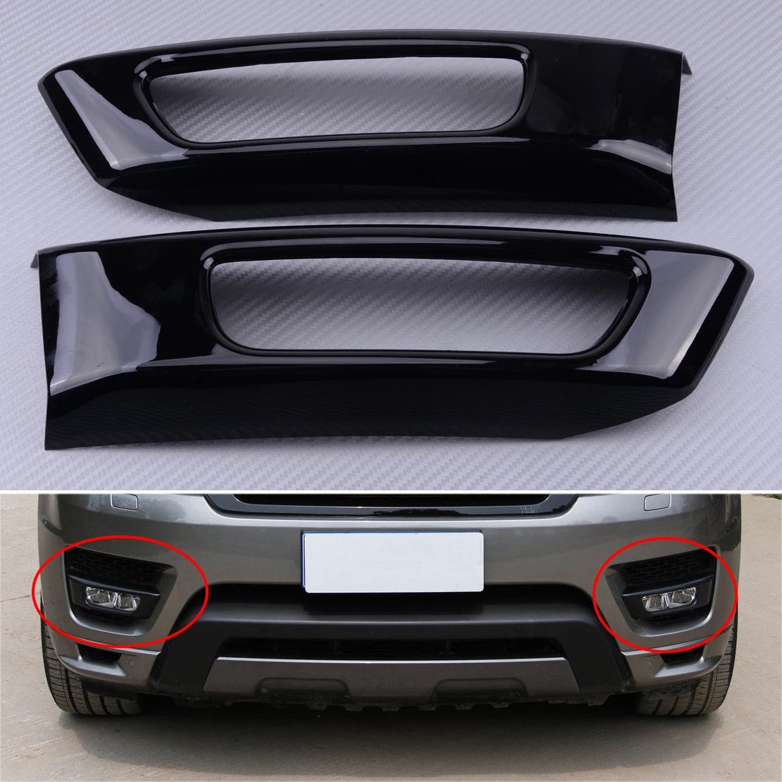 ABS-Car-Front-Fog-Light-Cover-Trim-Gloss-Black-fit-for-Land-Rover-Range ...
