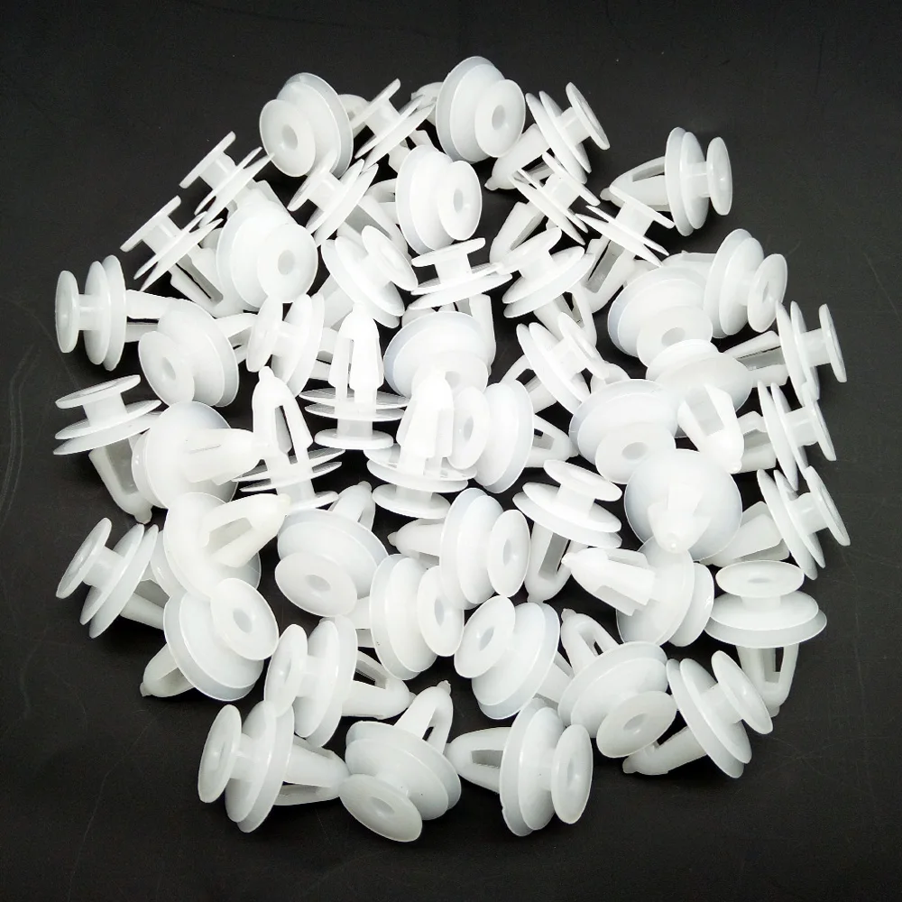 Car White Plastic Rivets Fastener Door Clips For Bmw E46 E60 Ford Focus ...