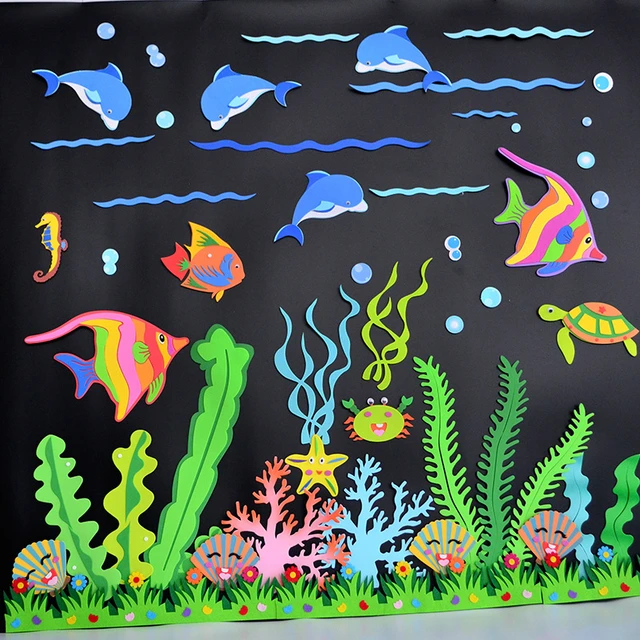 Kitchen Wall Decoration With Fishes And Seaweed Decal