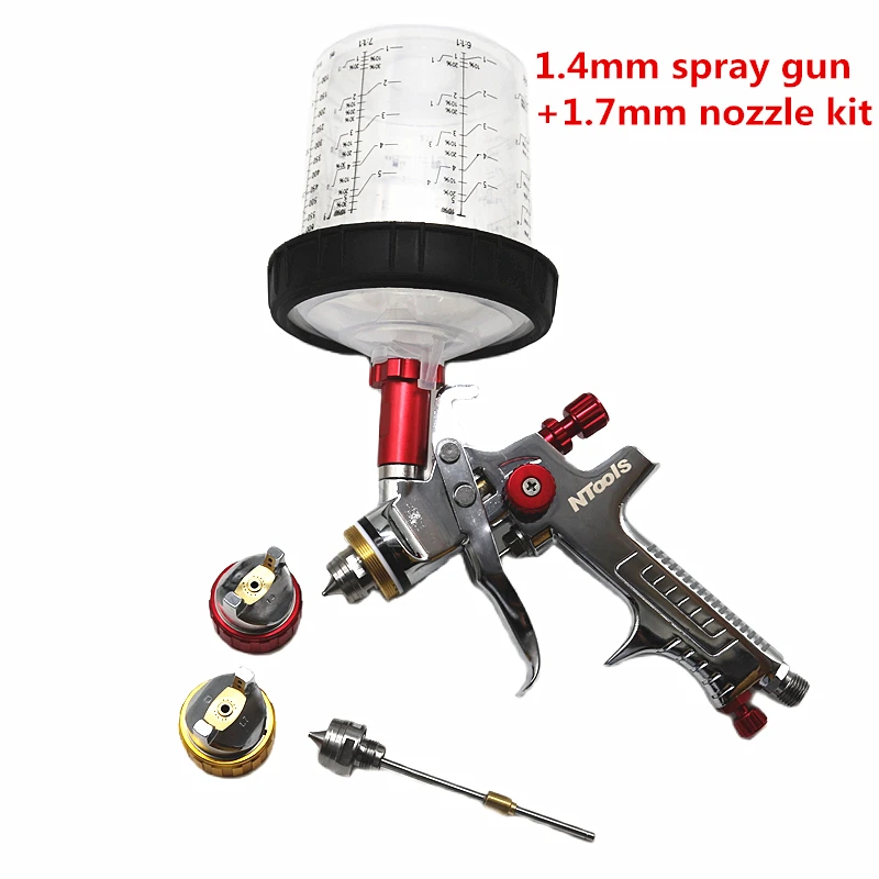 Couleur Buse de 1,3 mm HVLP – pistolet de peinture avec adaptateur et réservoir de 600cc, buse ...
