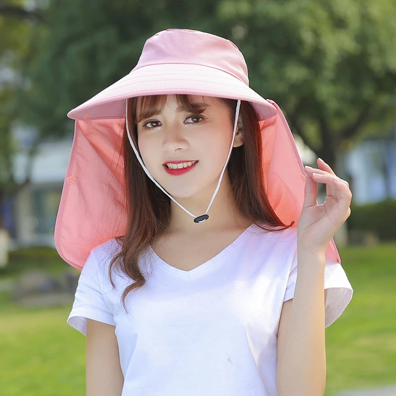 Summer Face Neck Protector Removable Sun Uv Protection Sun Hat Cap For ...