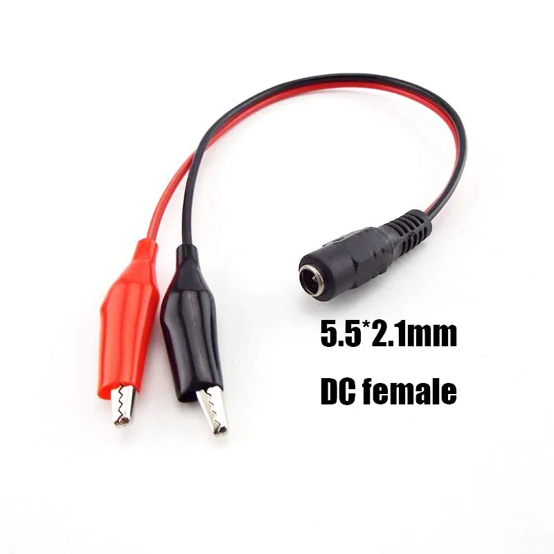 12V Alligator Clip Power Cable Crocodile Wire Male/Female DC Jack Plug ...