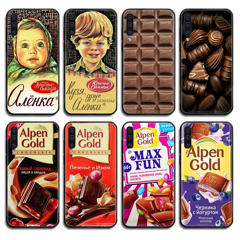 Alenka bar chocolate Russia 삼성 갤럭시 A C 노트 용 블랙 폰 케이스 커버 선체 3 4 5 6 7 8 ...