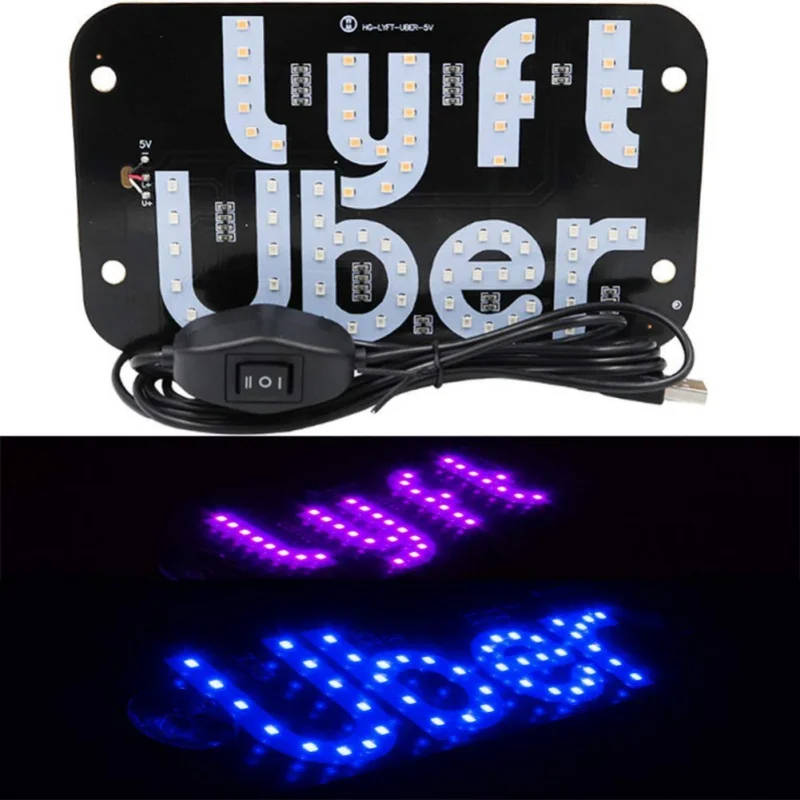 UBER/LYFT LED Sign Decor With Suction Cups Glowing Decor Accessories ...