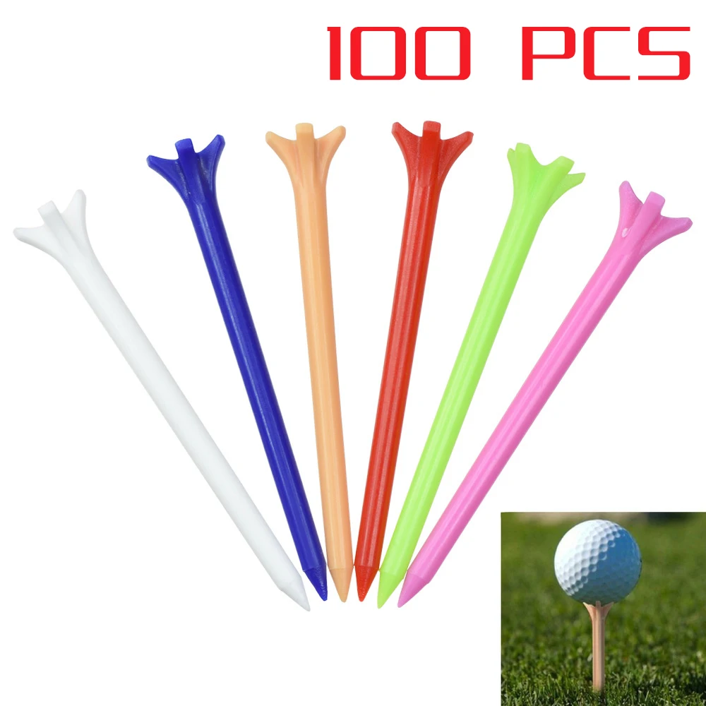 100 Pcs/set Golf Tees 70mm Golf Wood Tees Golf Holder Ball Socket ...