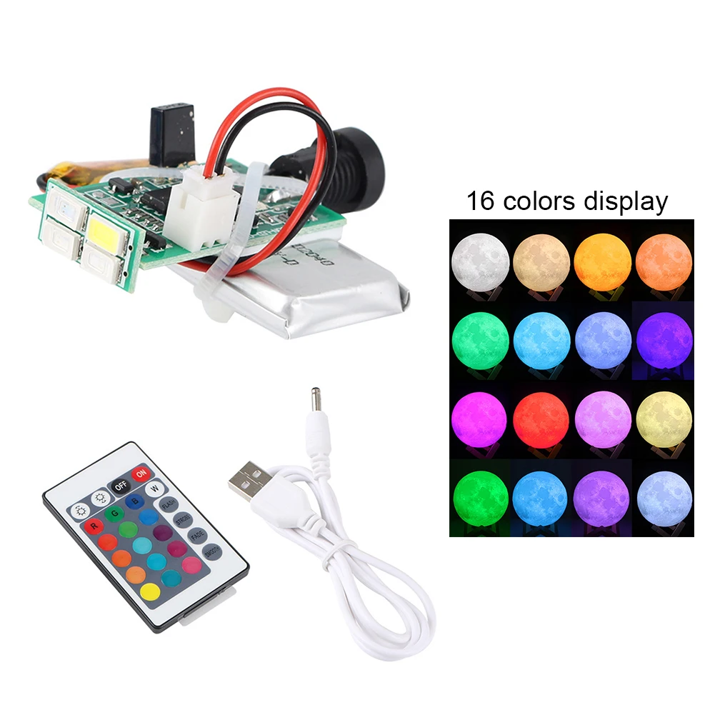 16 Colors 1W LED Moon Lamp Board 3D Printer Parts Remote Control Board ...