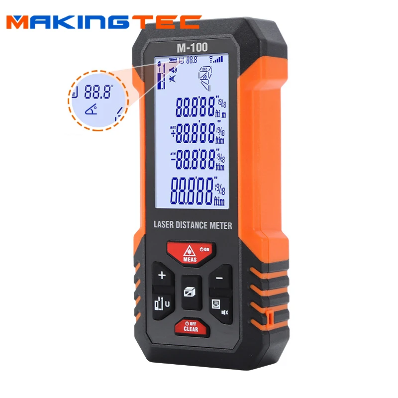 MAKINGTEC Laser Distance Meter 100m Laser Tape Measure Electronic ...