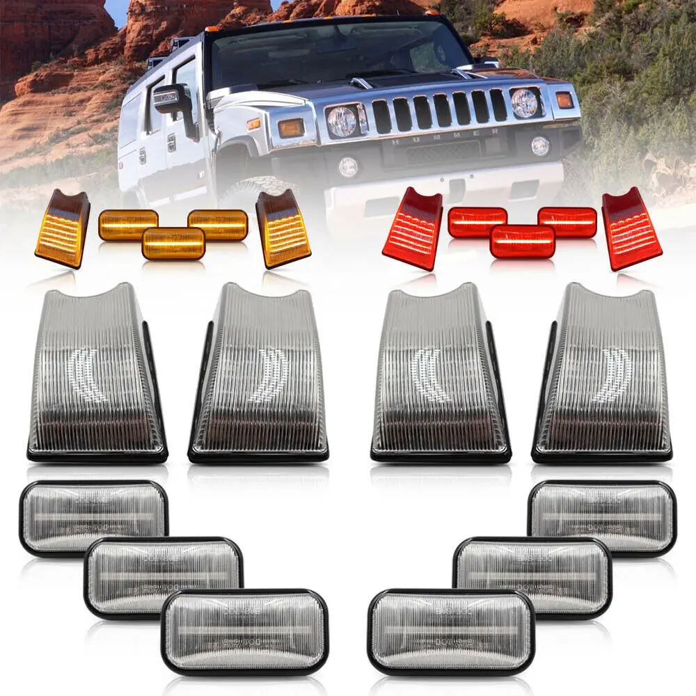10pcs Hummer Led Cab Roof Light Kit For 2003-2009 Hummer H2 /h2 Sut ...