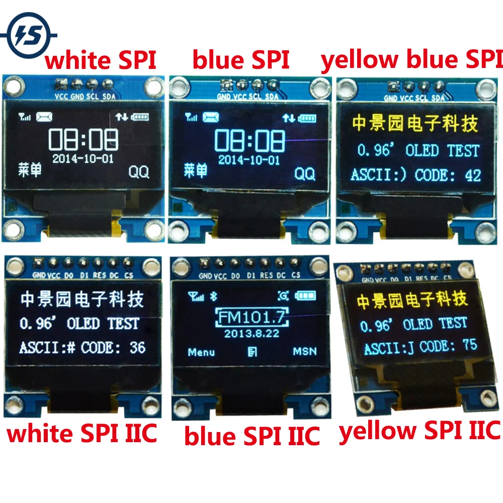 0.96" For Arduino IIC Serial OLED Display Module 128X64 I2C SSD1306 ...