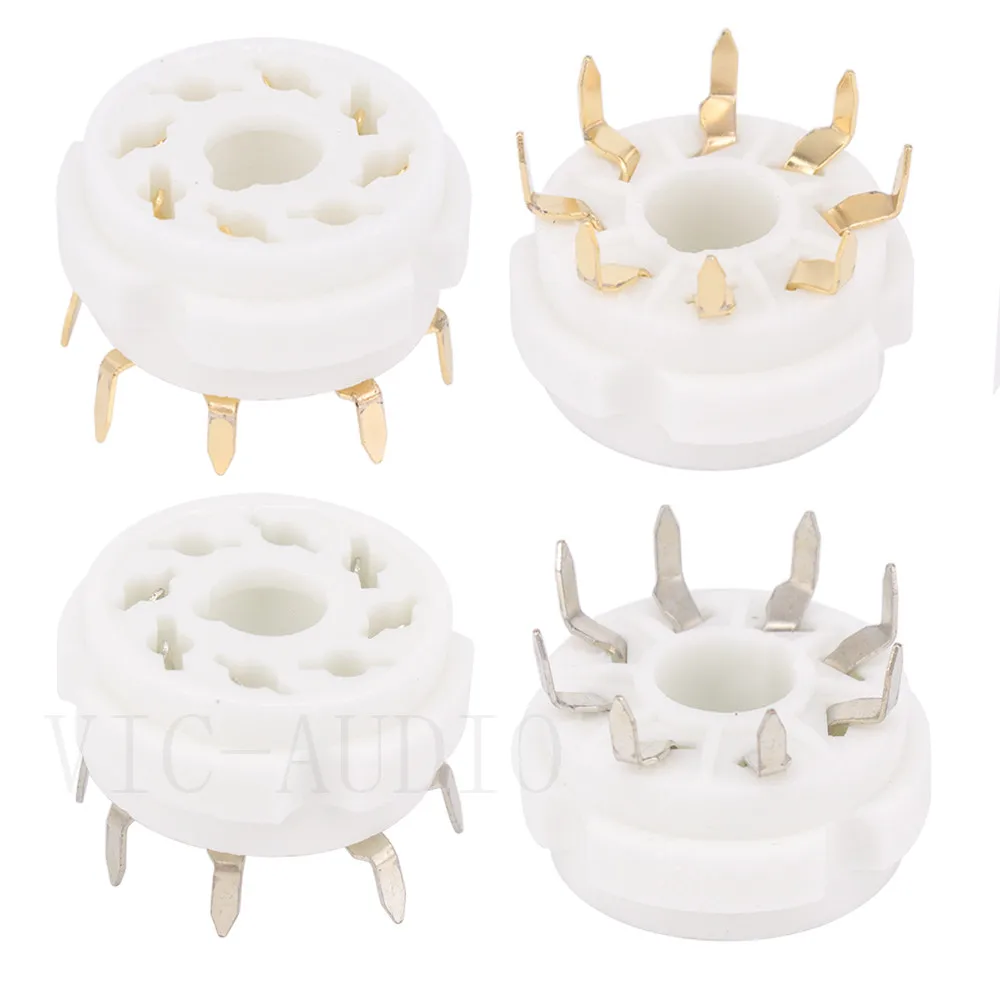 10PCS Ceramic K8A 8Pin Vacuum Tube Socket PCB Mount Gold Octal Valve ...