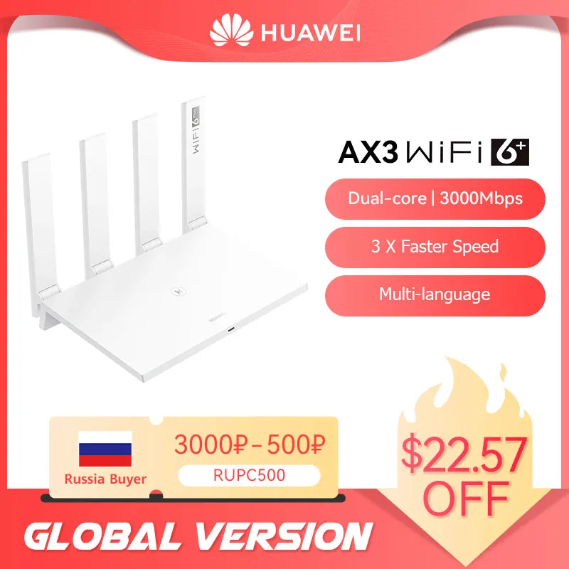 Global Version Huawei Wifi 6+ Ax3 Dual Core Wireless Router 3000m 5ghz ...