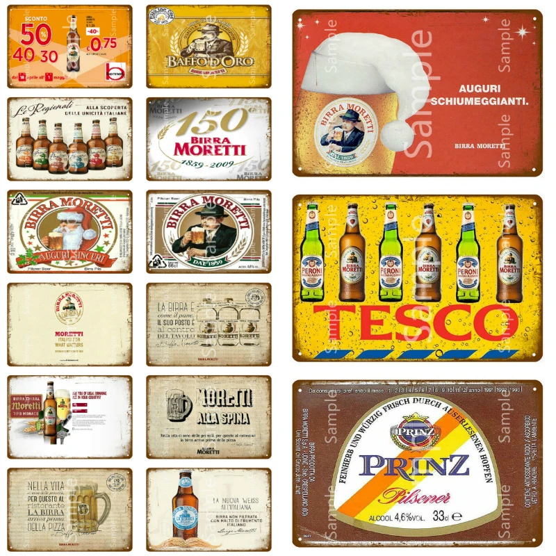 Birra-Moretti-Beer-Metal-Sign-Vintage-Pub-Bar-Club-Man-Cave-Tin-Plates ...