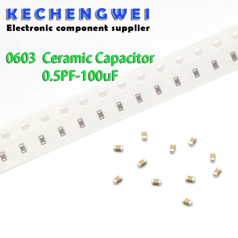 100pcs 0603 50v Smd Thick Film Chip Multilayer Ceramic Capacitor 1pf - 22uf 10nf 100nf 1uf 2.2uf ...