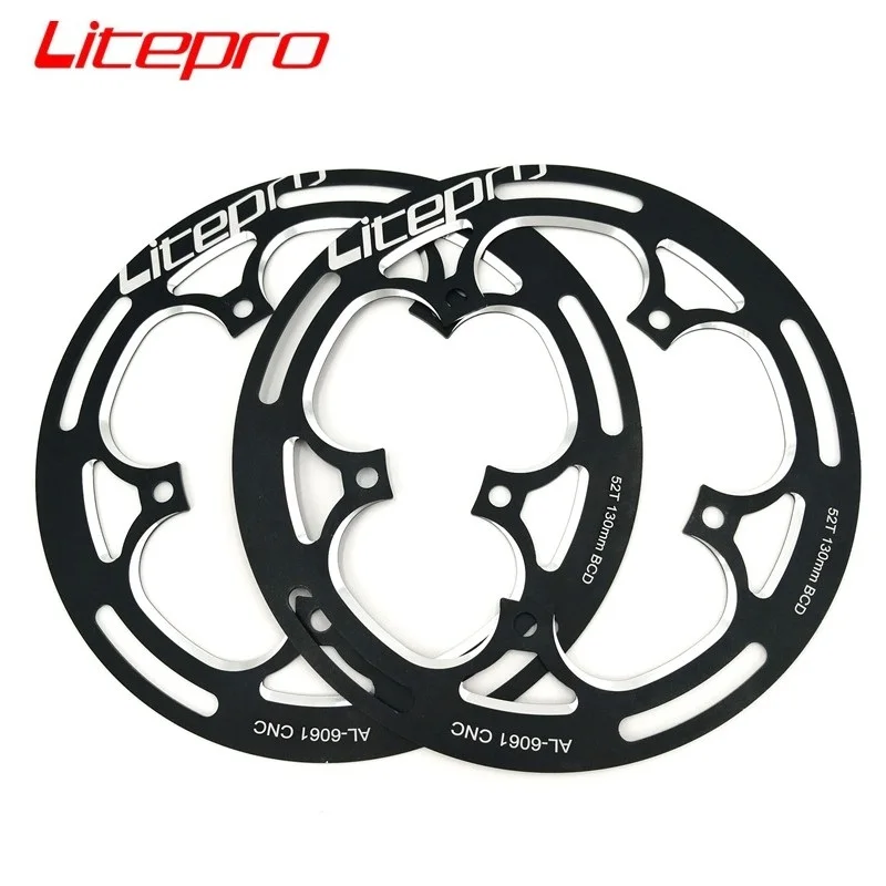 LITEPRO Chain Wheel Guard Plate Folding Bike Road Bicycle 130BCD 52T ...