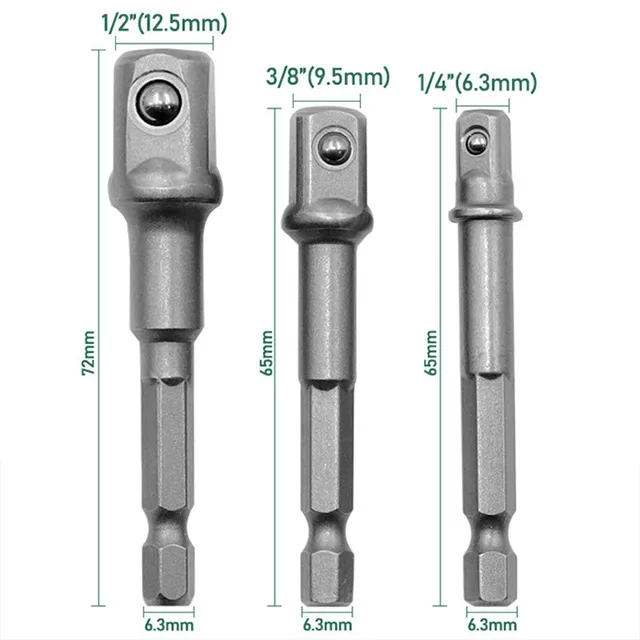 4pcs 1/4 3/8 1/2 Drive Socket Adapter Converter Reducer Air Impact ...