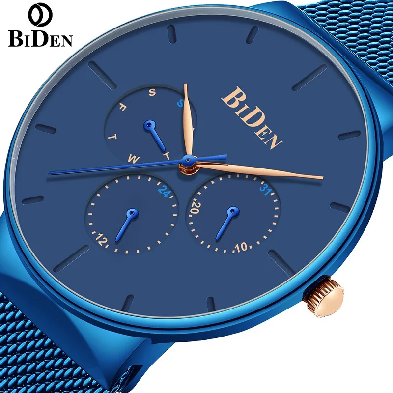 BIDEN reloj analógico de acero inoxidable para hombre, accesorio de ...