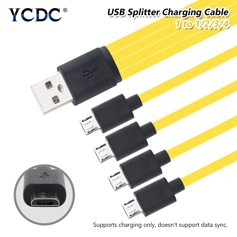 1 to 1 USB cable-Câble répartiteur USB 2.0 vers micro USB, charge ...