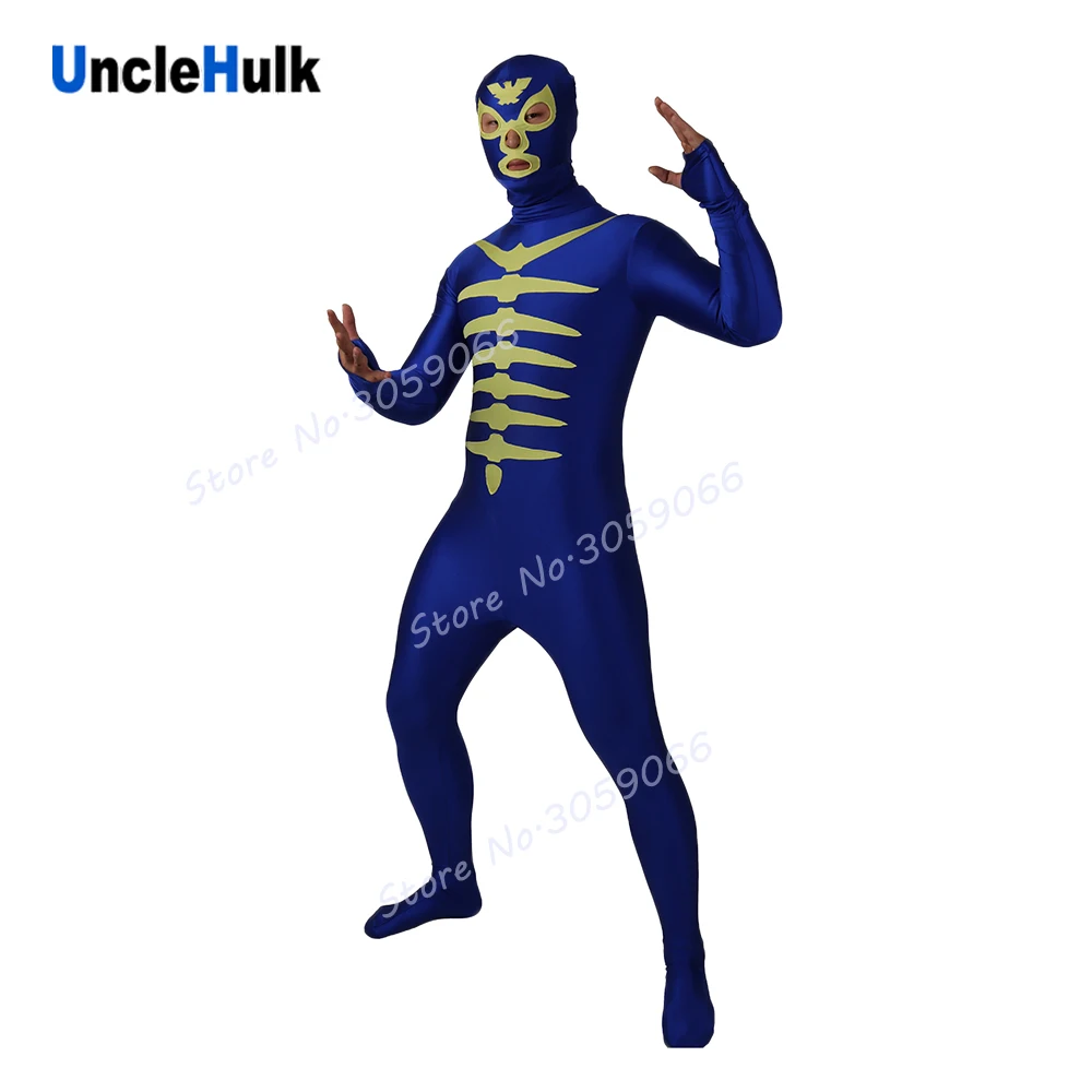 Kamen-Rider-Shocker-Combatman-Skeleton-Blue-Spandex-Full-Body-Zentai ...