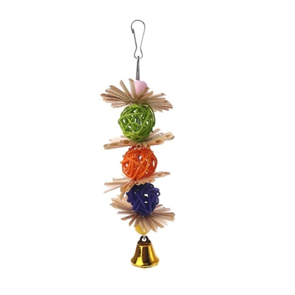1PC Colorful Parrot Chew Strands Bite Teeth Griding Ball Bell ...