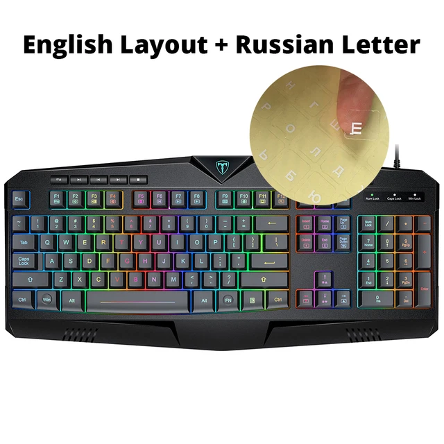 PicTek PC232 Gaming Keyboard 112 Keys Wired Membrane Keyboard RGB Light ...