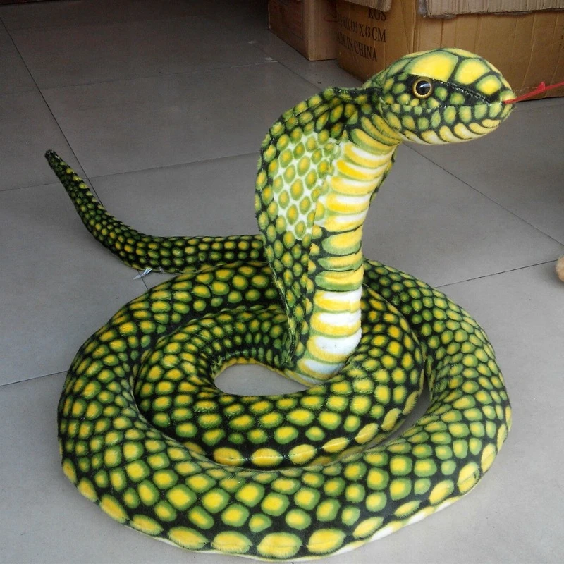 110" Stuffed Animal Emulational Anaconda Green Snake King Cobra Plush ...