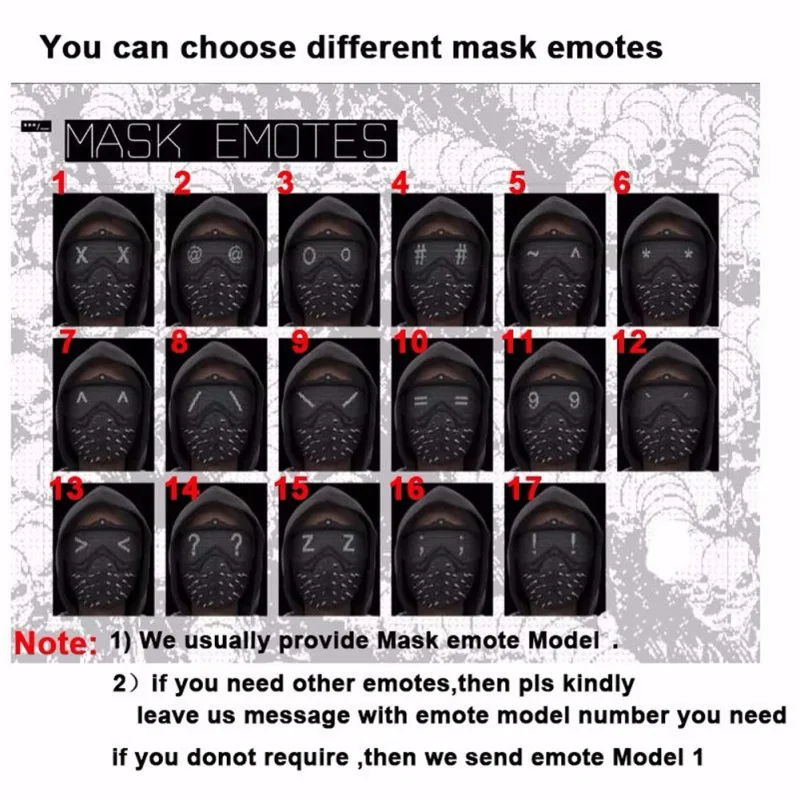 Holloway маска гаечный ключ Косплей заклепки маска для лица панк игра часы маски собак 2 Wd2