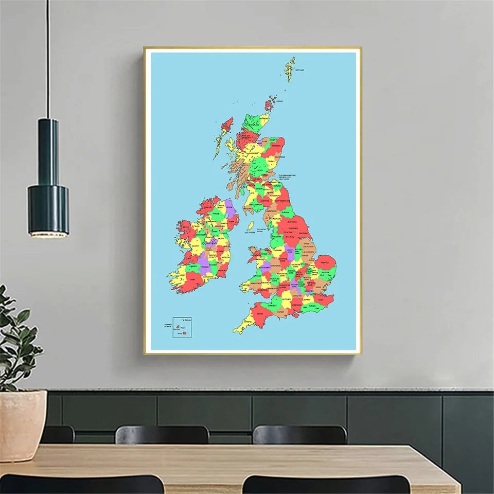 59-84cm-The-UK-Political-Map-with-Details-Wall-Art-Poster-Spray-Canvas ...
