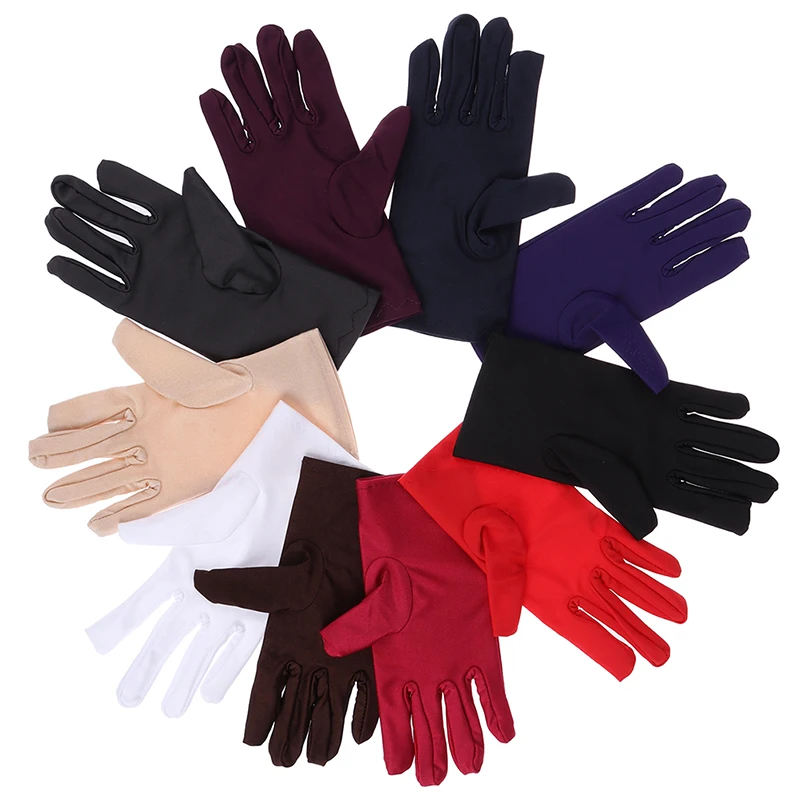 Glove-Girl-Lady-Satin-Short-Finger-Wrist-Gloves-Smooth-Evening-Party ...