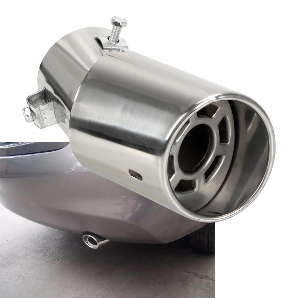 1PCS-Car-Exhaust-Tail-Pipe-Stainless-Steel-Universal-Tail-Muffler-Car ...