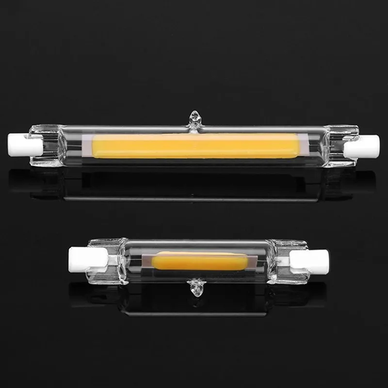 Tubo de vidrio LED COB R7s de alta potencia, 78mm, 118mm, J78, J118, Bombilla COB, AC110V, 120V ...