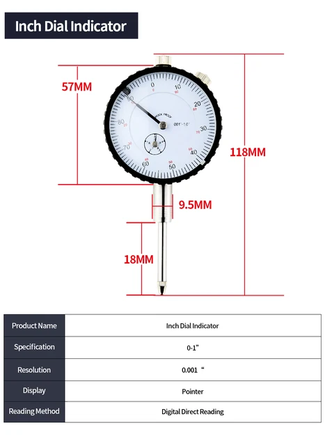 0-10mm/30mm Dial Indicator Precision Comparator Dial Bore Gauge ...
