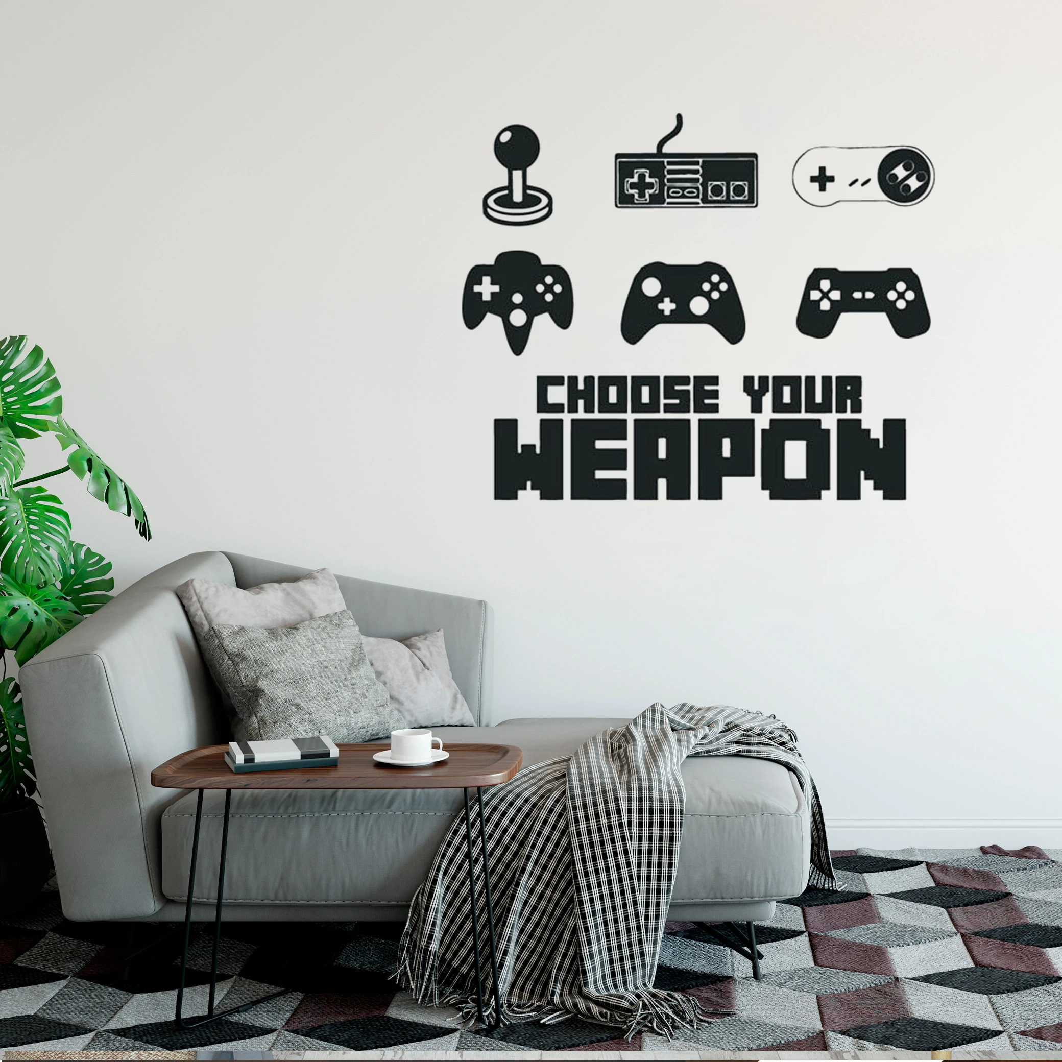 Gaming Choose Your Weapon Controllers Art Decals Mural Vinyl Gaming ...