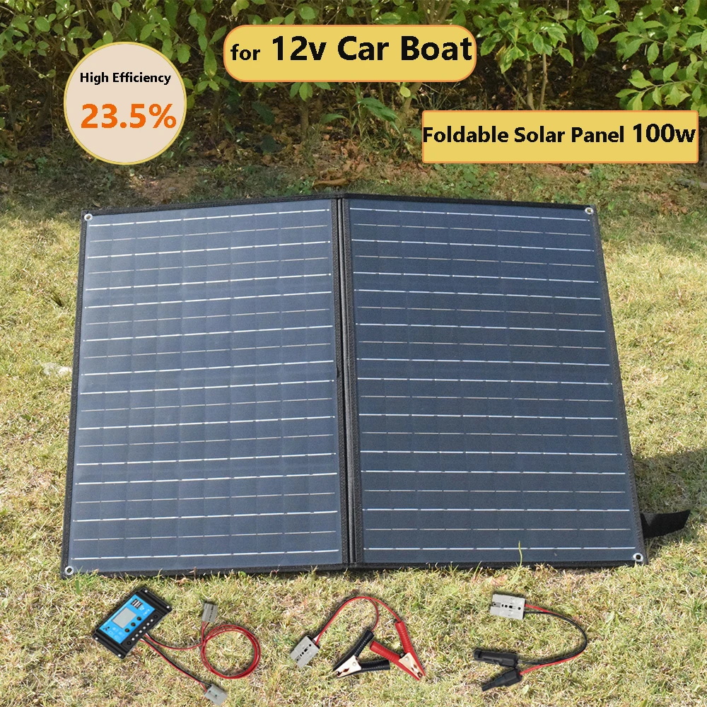 Portable Solar Battery Charger 12v Car Boat Foldable Solar Panel Kit ...