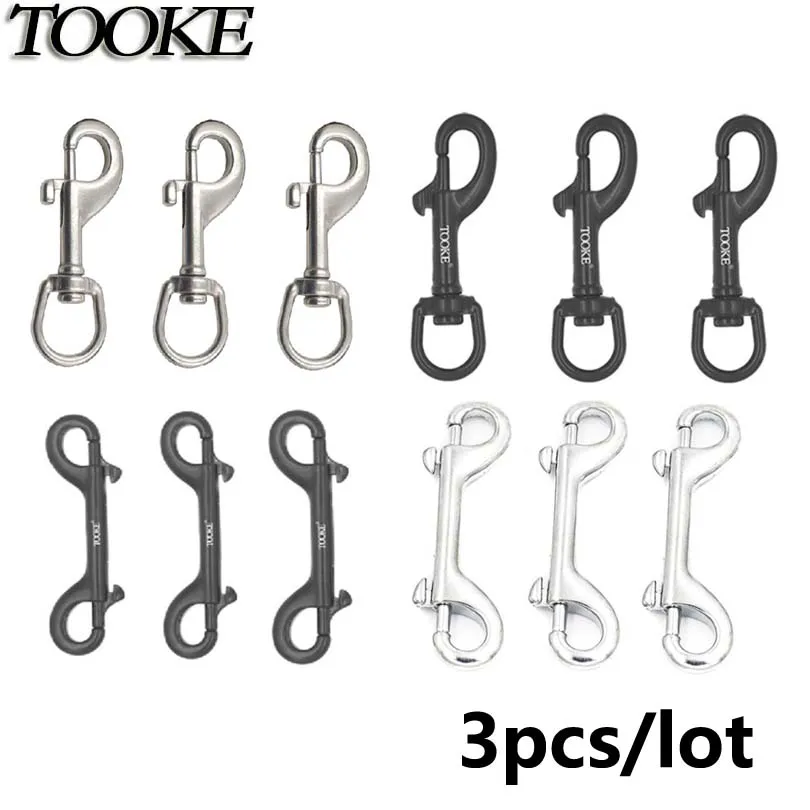 3pcs/lot Scuba Diving Stainless steel Quick Carabiner Swivel Eye Dive Double Bolt Snap 90 100 ...