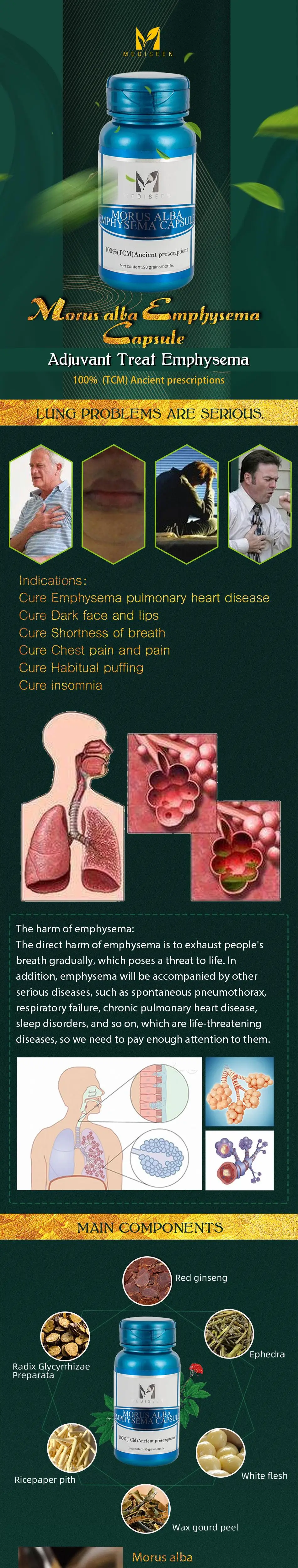 Medisen Morus alba эмфизема в капсулах, лечение эмфизмы легочной ...