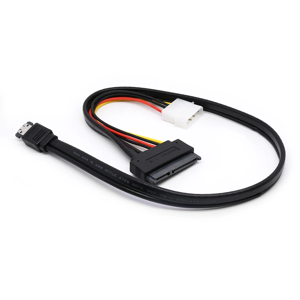 50cm Esata Data Cable Power Esata Combo To Sata 22pin & Ide 4pin 5v 12v ...