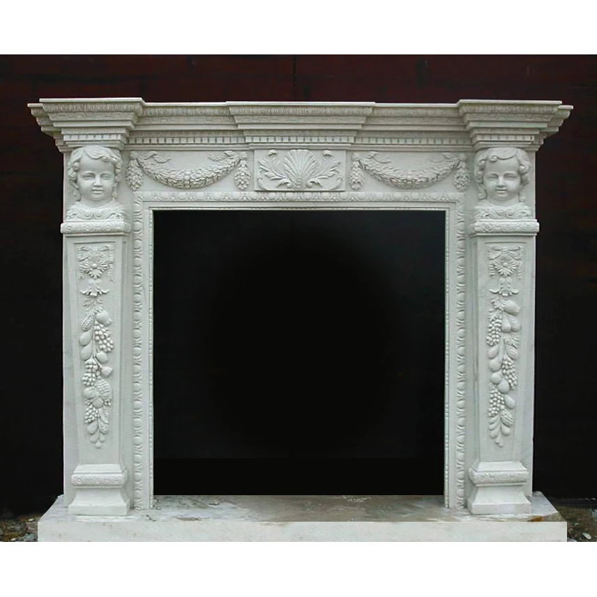 Marble-Fireplace-Mantel-Deluxe-English-Style-Carved-Stone-Parlor ...