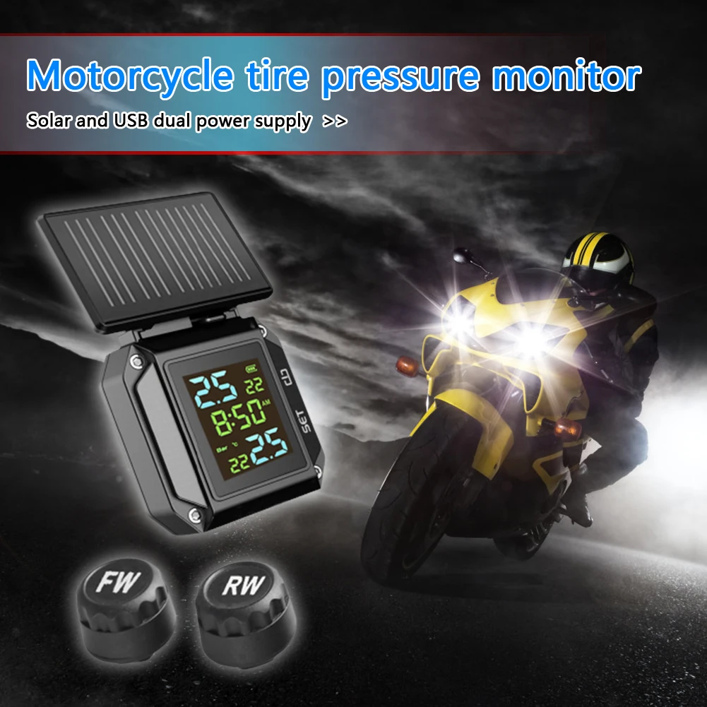 Solar-Tire-Pressure-Detector-with-2-External-Sensors-Wireless-Wheel ...