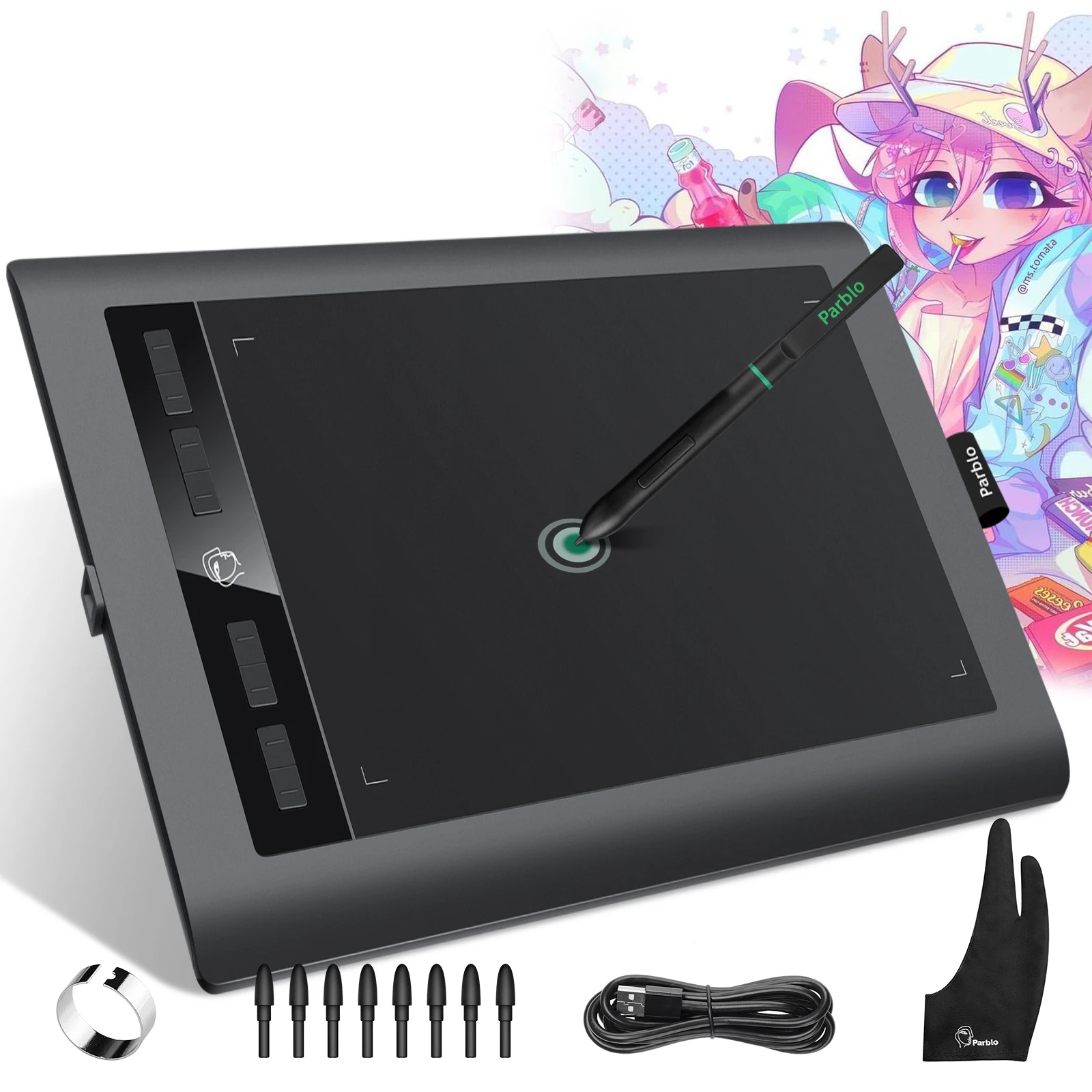 Parblo A610s Art Digital Graphics Tablet Drawing Painting Board 10x6 ...