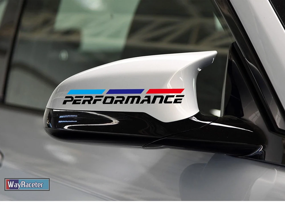 Paper BMW M PERFORMANCE vinyl symbol mirror decals stickers graphics x2 ...