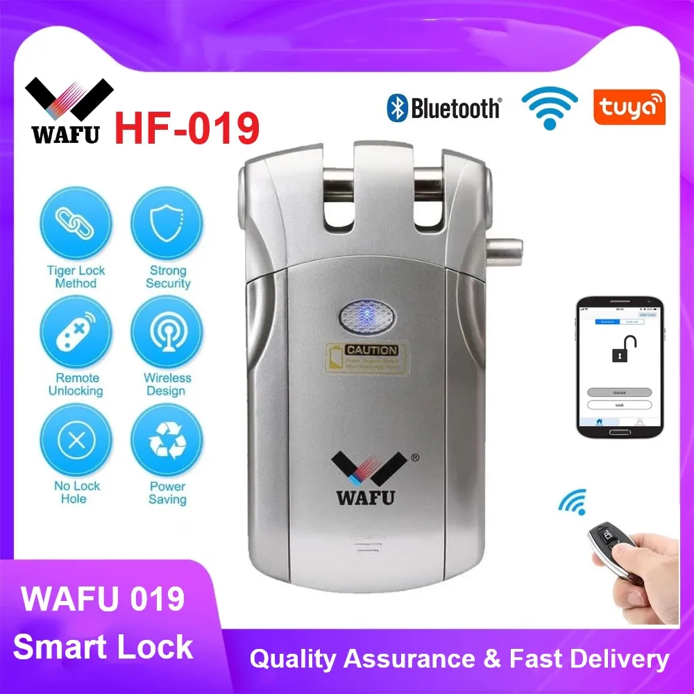 Wafu 019 Smart Lock Wireless Wifi Bluetooth Tuya App Remote Control ...