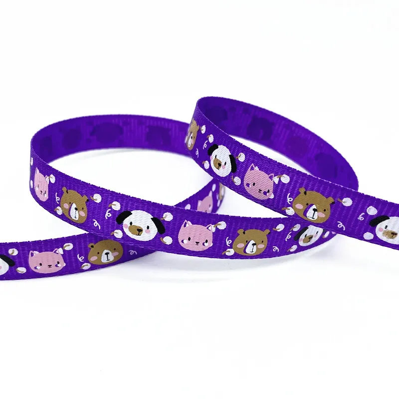5 Yards 10mm Pet Ribbon Printed Animal Grosgrain Ribbons for Gift ...