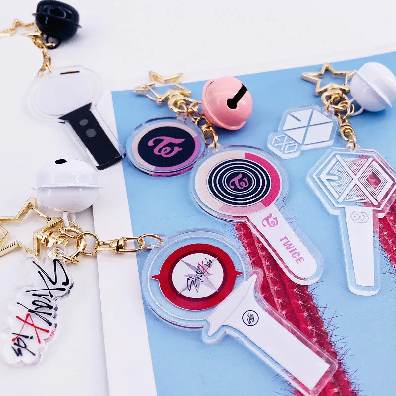 KPOP Bangtan Boys Stray Kids Got7 EXO ENHYPEN Super Junior Twice Acrylic Keychain Star Keyring ...