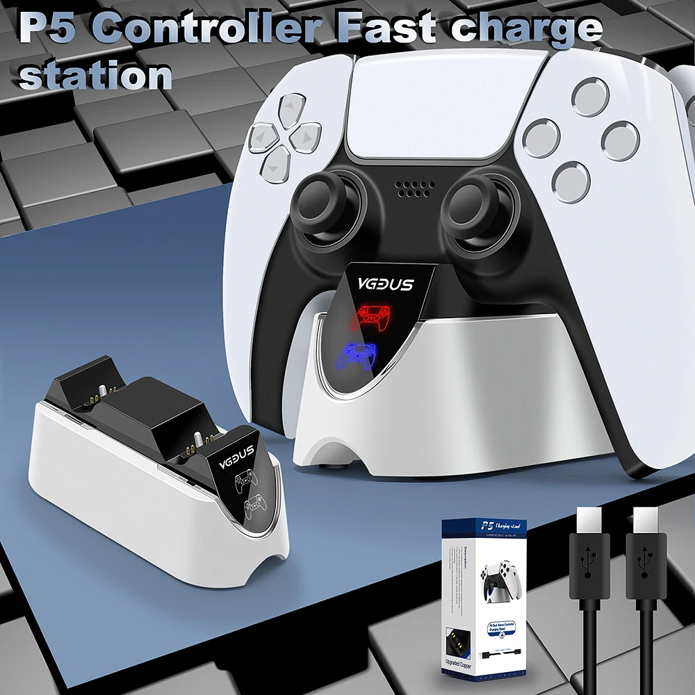 Soporte de base de carga rápida para PS5, cargador de controlador ...