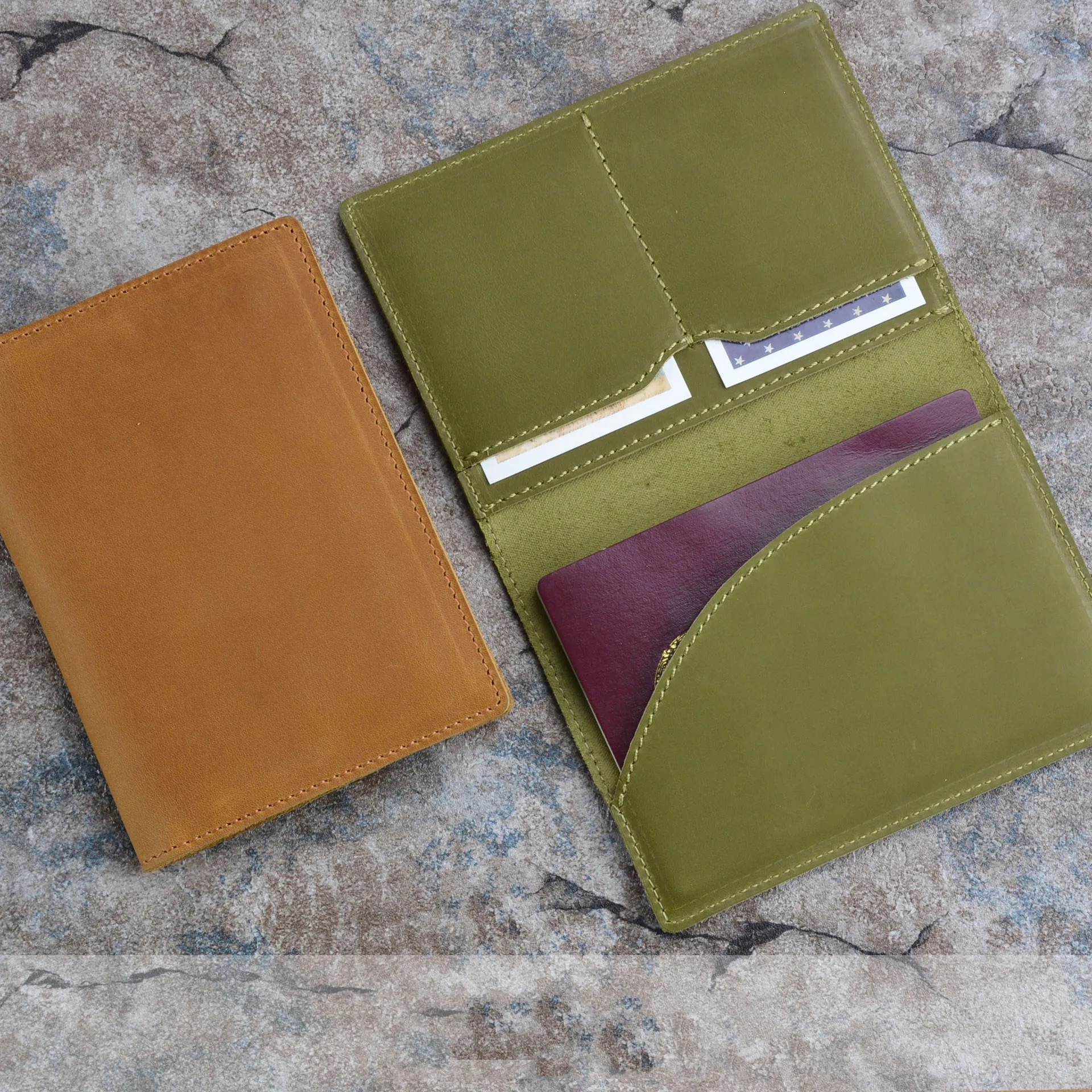 Westcreek Brand Minimalism Vintage Genuine Leather Passport Holder Card ...